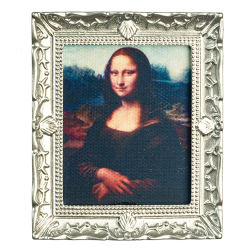 Dollhouse Miniature Mona Lisa/Silver Frame