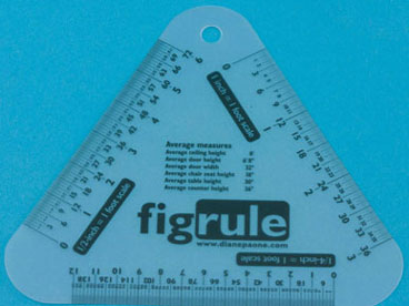 Dollhouse Miniature Three Scale Ruler