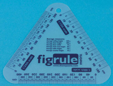 Dollhouse Miniature Three Scale Ruler